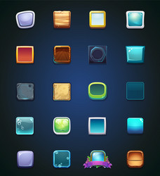 Black interface buttons 3d set of ui icons Vector Image