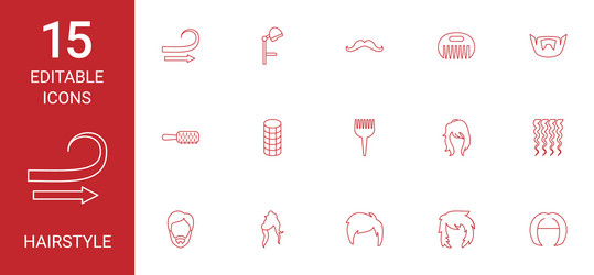 15 hairstyle icons Royalty Free Vector Image - VectorStock