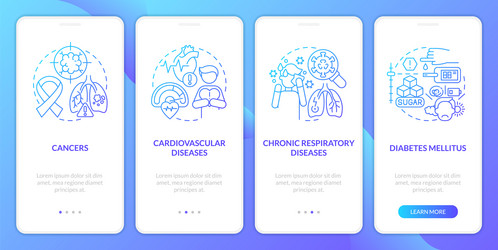 Hereditary chronic diseases blue gradient Vector Image
