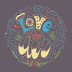 With love lettering Royalty Free Vector Image - VectorStock