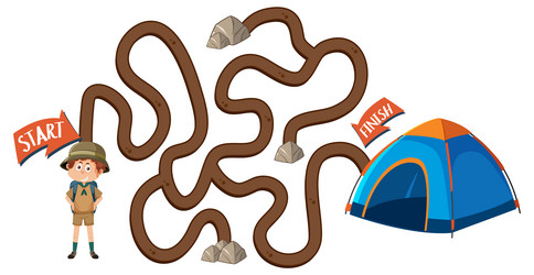 Maze game template in space theme for kids Vector Image