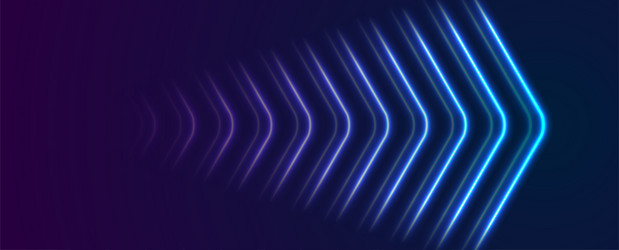 Blue purple neon arrows tech background Royalty Free Vector