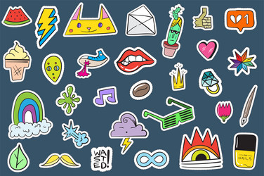 Set of patch designs Royalty Free Vector Image