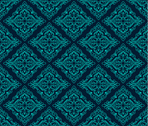 Blue damask seamless pattern element Royalty Free Vector