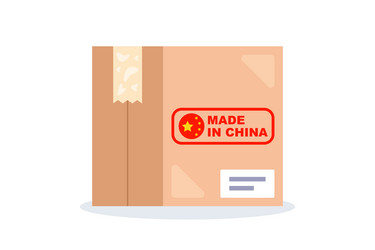 Package box made in china Royalty Free Vector Image
