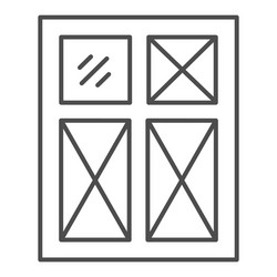 Window line icon wide closed construction Vector Image