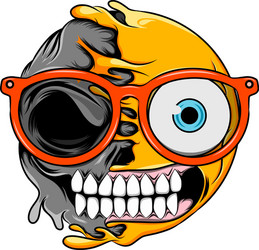 A broken heart face expression changes to dark Vector Image