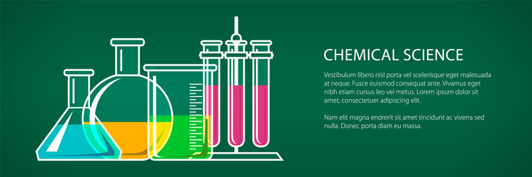 Chemical laboratory equipment poster Royalty Free Vector