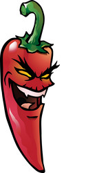 Evil red chili pepper Royalty Free Vector Image