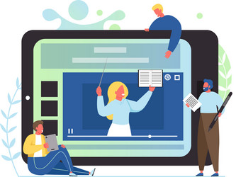 Distance learning online education video lesson Vector Image