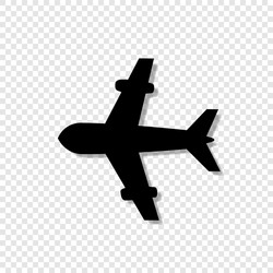 Airplane flight route icon in transparent style Vector Image