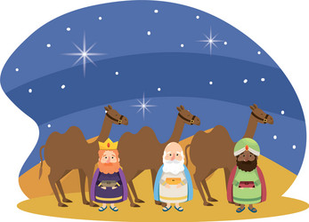 Christmas nativity scene cartoon Royalty Free Vector Image