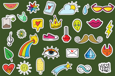 Set of patch designs Royalty Free Vector Image