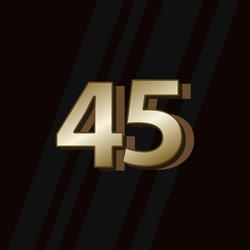 45 years anniversary template design Royalty Free Vector