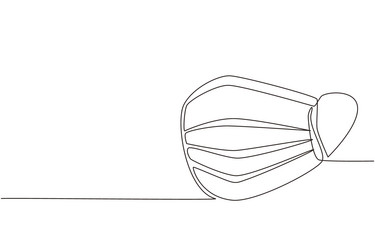 Single continuous line drawing surgical face mask Vector Image
