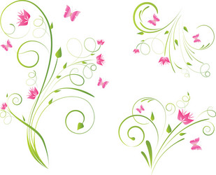 Spring floral decorative swirls Royalty Free Vector Image
