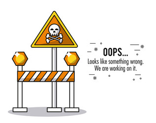 White background with red triangle road sign error