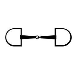 Flat horse equestrian bit silhouette Royalty Free Vector