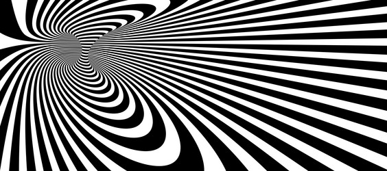 Op art distorted perspective black and white Vector Image