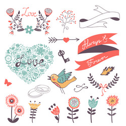 Variety love sticker design Royalty Free Vector Image