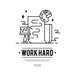 Art tools and materials for painting logo Vector Image