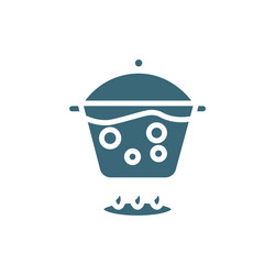 Boiling water pan icon outline water pan Vector Image