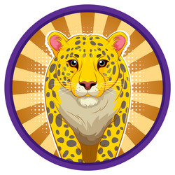 Cartoon tiger head on a comic background Vector Image