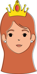 Cute fantasy princess head character Royalty Free Vector
