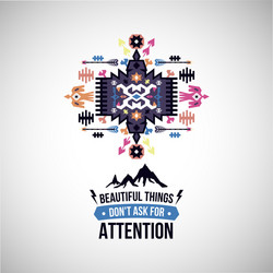 Fancy abstract geometric symbol in tribal Vector Image