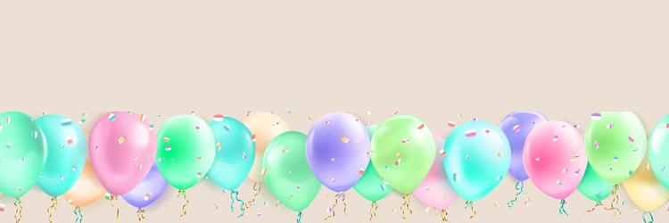 Festive birthday banner with balloons Royalty Free Vector