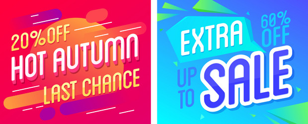 Modern line art website sale banner template Vector Image