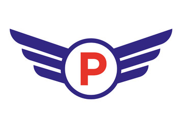 Letter p with racing flag logo speed logo symbol Vector Image