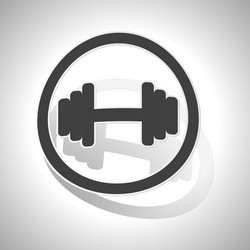 Monochrome barbell sticker Royalty Free Vector Image