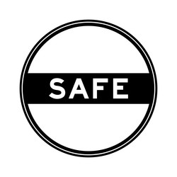 Red color round seal sticker in word safe Vector Image