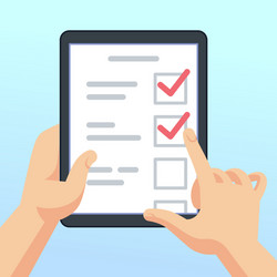 Online survey feedback form on screen icon Vector Image