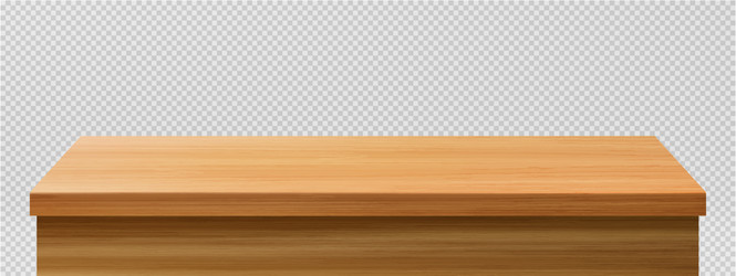 Wooden table foreground wood tabletop front view Vector Image
