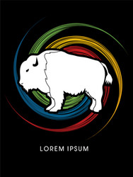 Buffalo jumping graphic Royalty Free Vector Image