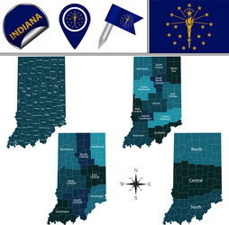 Usa map with borders and abbreviations for us Vector Image