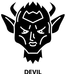 Devil line icon outline symbol Royalty Free Vector Image