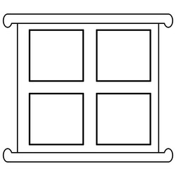 Square window silhouette for house isolated Vector Image