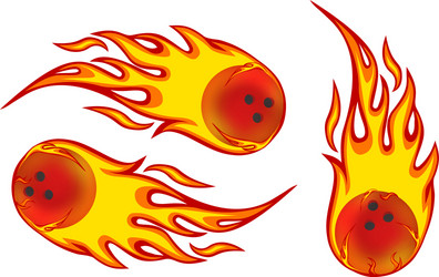 Bowling ball flying fire icon design Royalty Free Vector