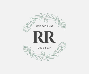 Rr initials letter wedding monogram logos Vector Image