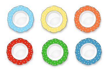 Light blue color plate with figured edges Vector Image