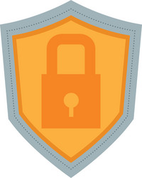 Shield with key lock Royalty Free Vector Image