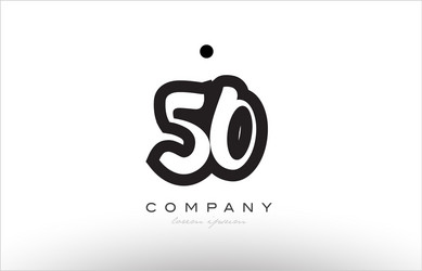 Hand drawing number 50 logo icon design Royalty Free Vector