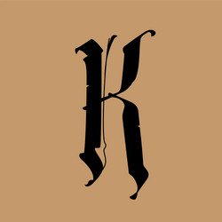 Letter k in gothic style alphabet symbol Vector Image
