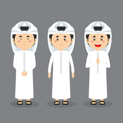 Qatar avatar with various expression Royalty Free Vector