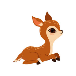 Cute little fawn character with hearts Royalty Free Vector