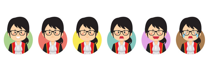 Judge character with various expression Royalty Free Vector