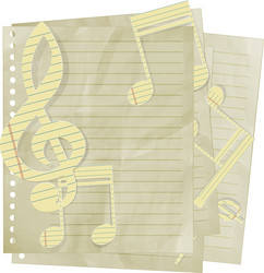 Sheet music of paper music notes Royalty Free Vector Image